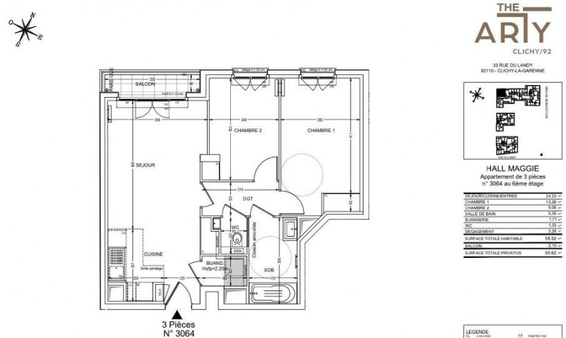 Location Appartement 3 Pièces Clichy Appartement F3 T3 3 Pièces 58 45